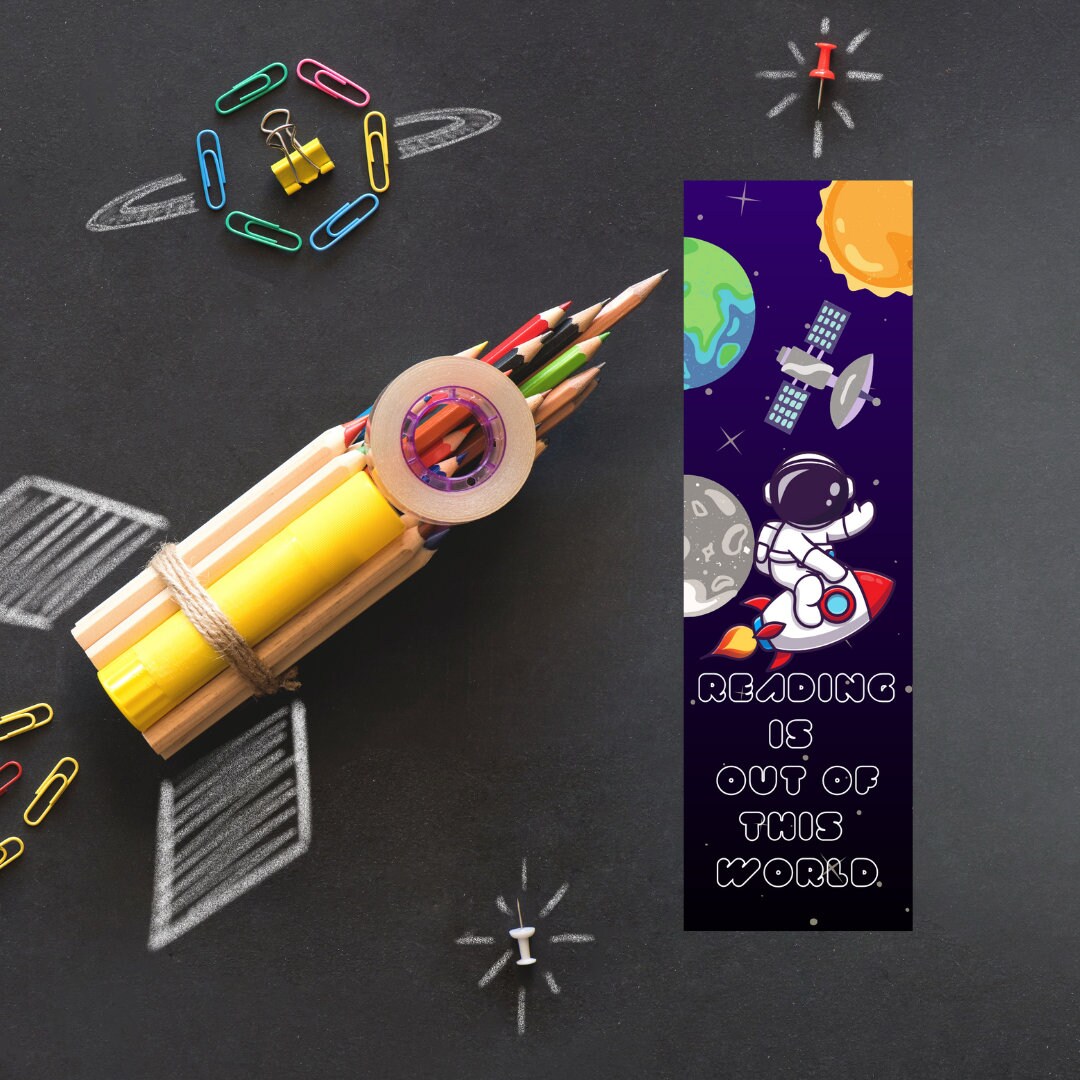 Reading is Out of This World Laminated Childrens Bookmark, Kids ...