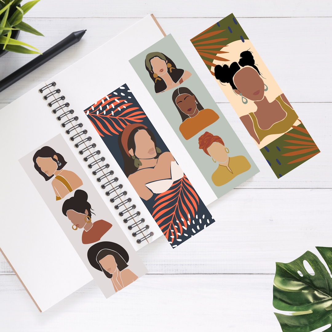 Laminated Woman Bookmark Set, African American Bookmark, Black Woman ...