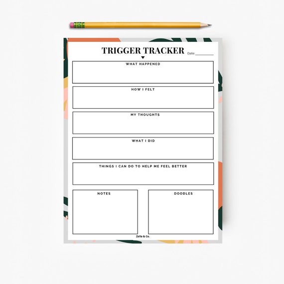 Mental Health Trigger Tracker Notepad Teacher Tools Mental | Etsy