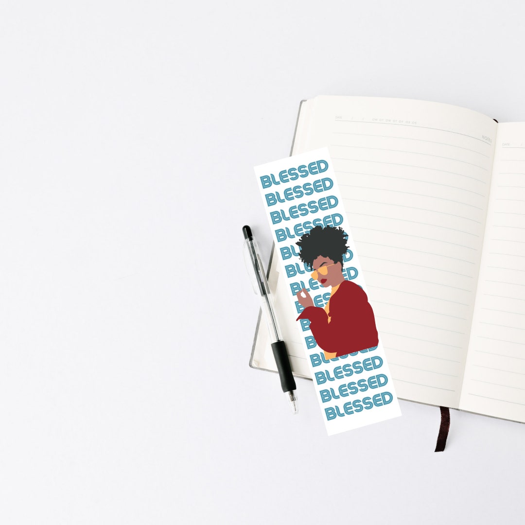Laminated Blessed Bookmark, Black Girls Read, Christian Bookmark, Black ...