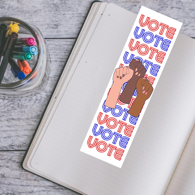 Laminated Vote Bookmark Feminist Bookmark Diversity | Etsy