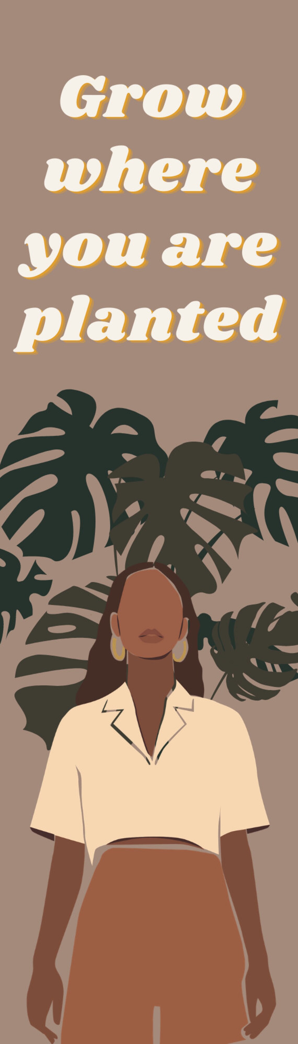 Laminated Encouraging Bookmark Abstract Woman Bookmark | Etsy