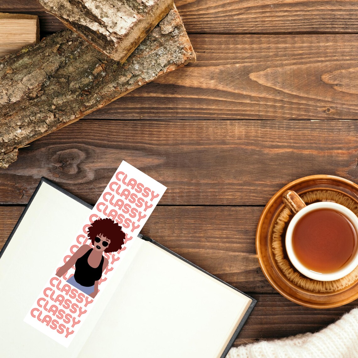 Classy Black Woman Bookmark Classy Bougie Illustrated - Etsy