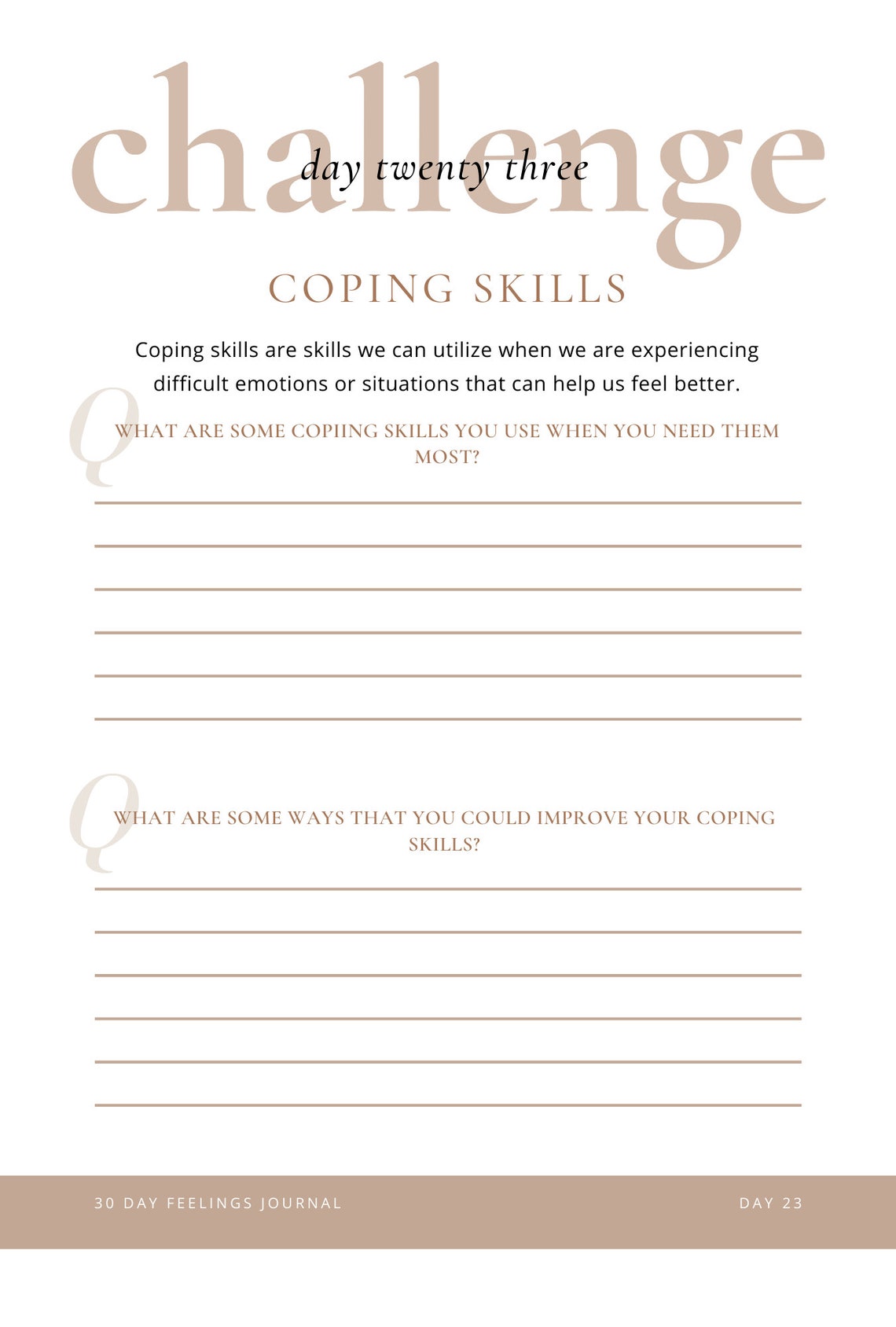 Mental Health 30 Day Feelings Journal Mental Health Journal | Etsy