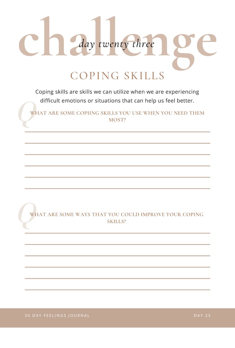 Mental Health 30 Day Feelings Journal Mental Health Journal - Etsy