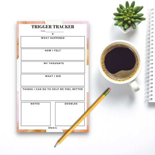 Mental Health Trigger Tracker Notepad Teacher Tools Mental - Etsy