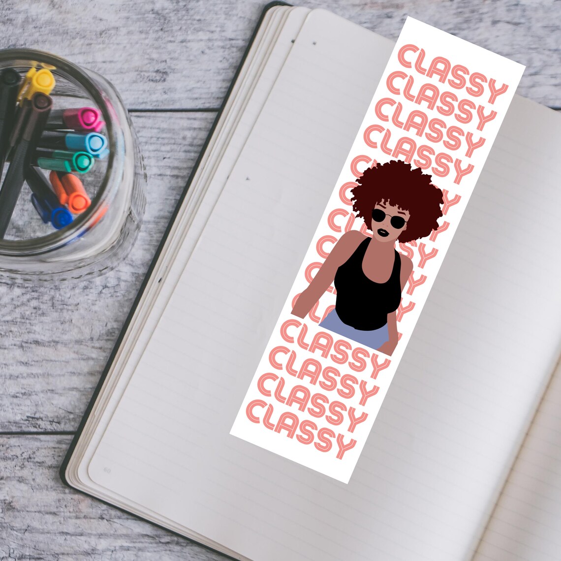 Classy Black Woman Bookmark Classy Bougie Illustrated - Etsy
