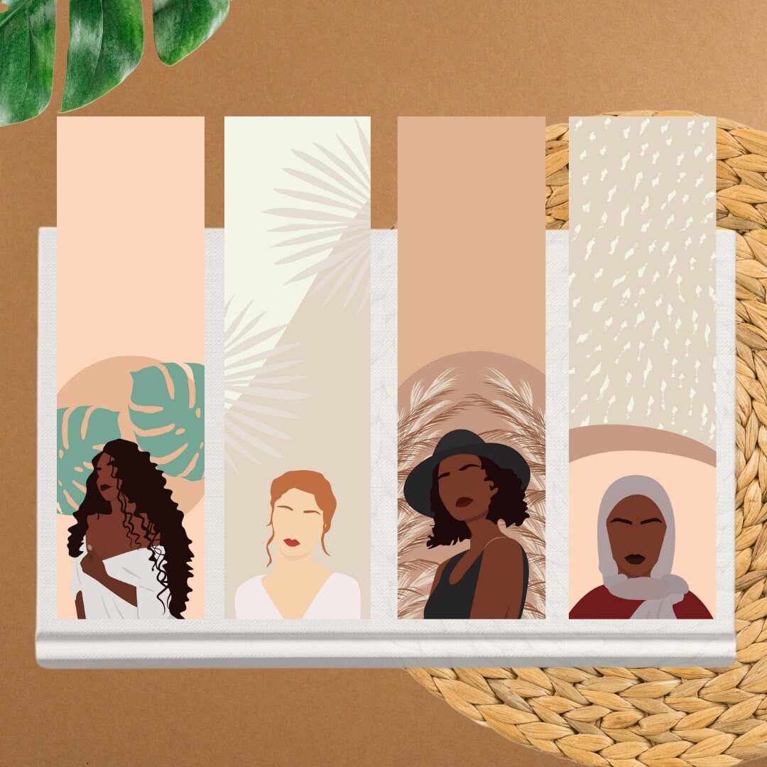 Neutral African American Bookmark Set, Diverse Women Bookmark Set ...