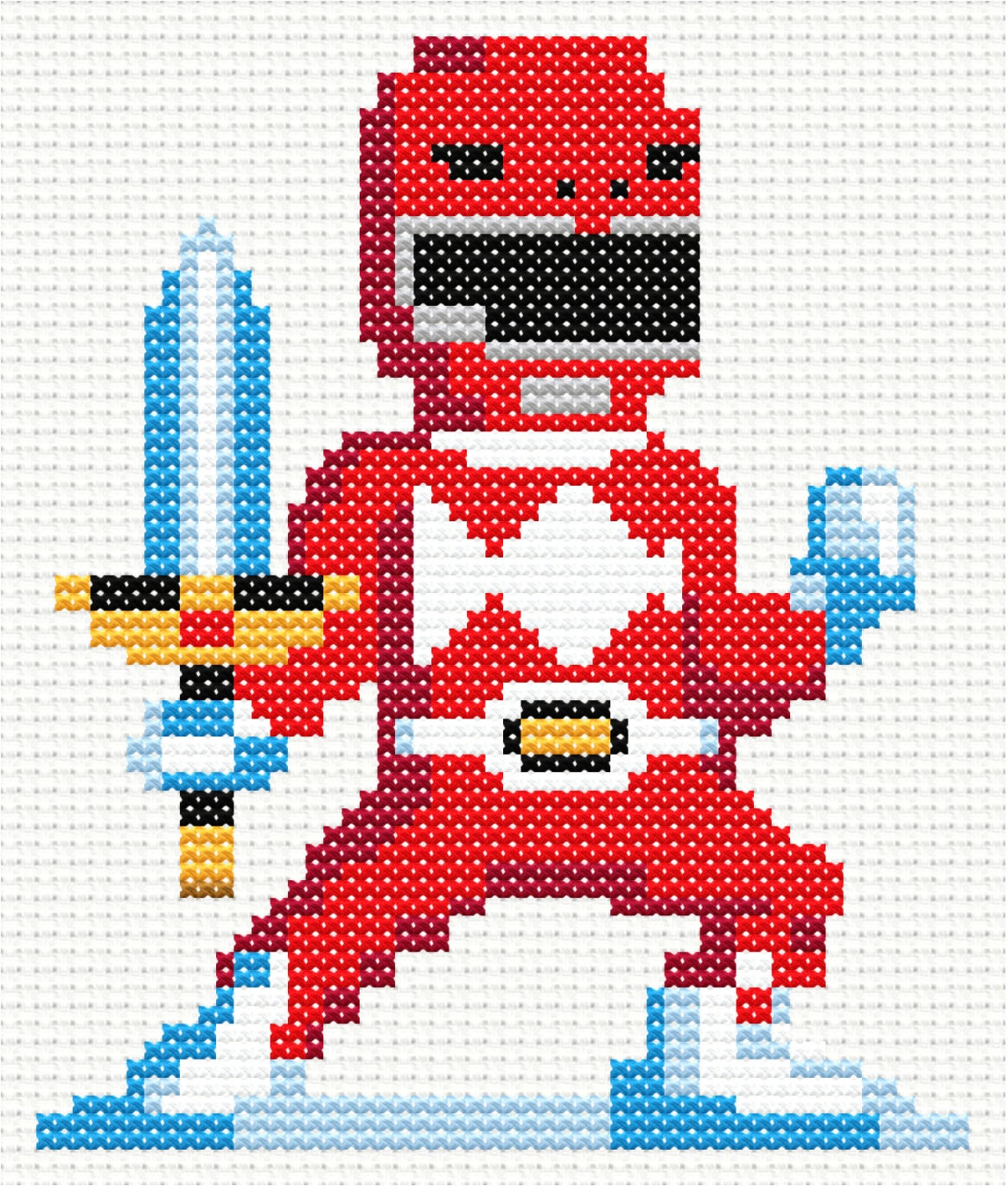 It's Morphin Time! Red Power Ranger - Small Cross-stitch Pattern (PDF ...