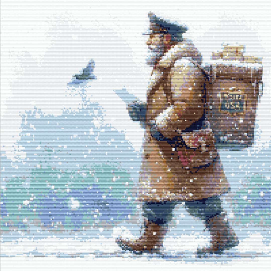 Through the Gloom: the Resilient Postman, Extra Large Cross-stitch ...