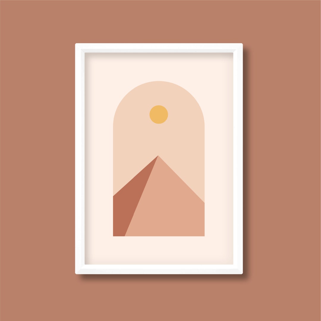 Terracotta Pyramid Arch Print | Rust Warm Earthy | Boho Mid Century ...