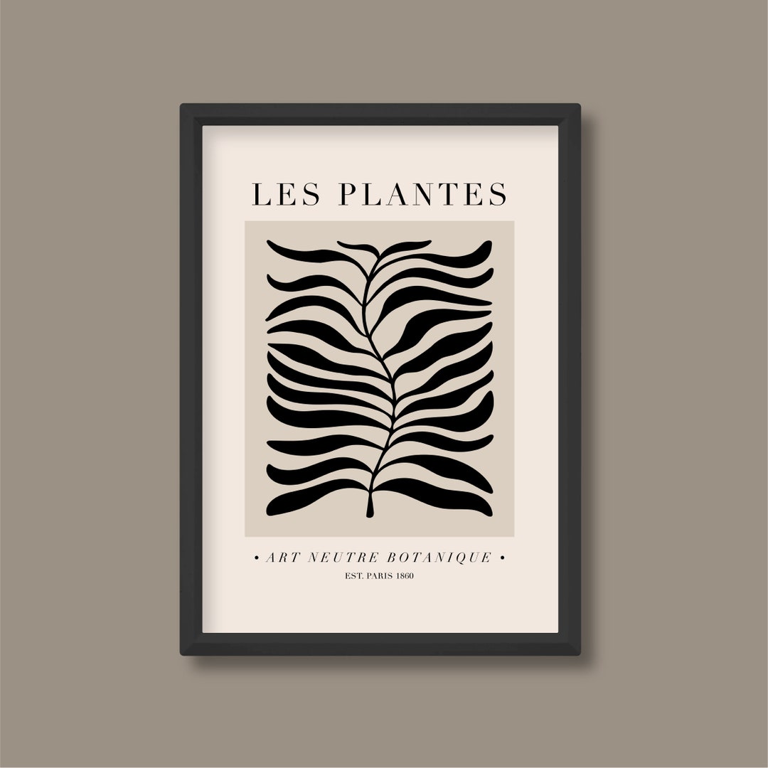 Neutral Minimalist Botanical Plant Exhibition Poster | Black and White ...