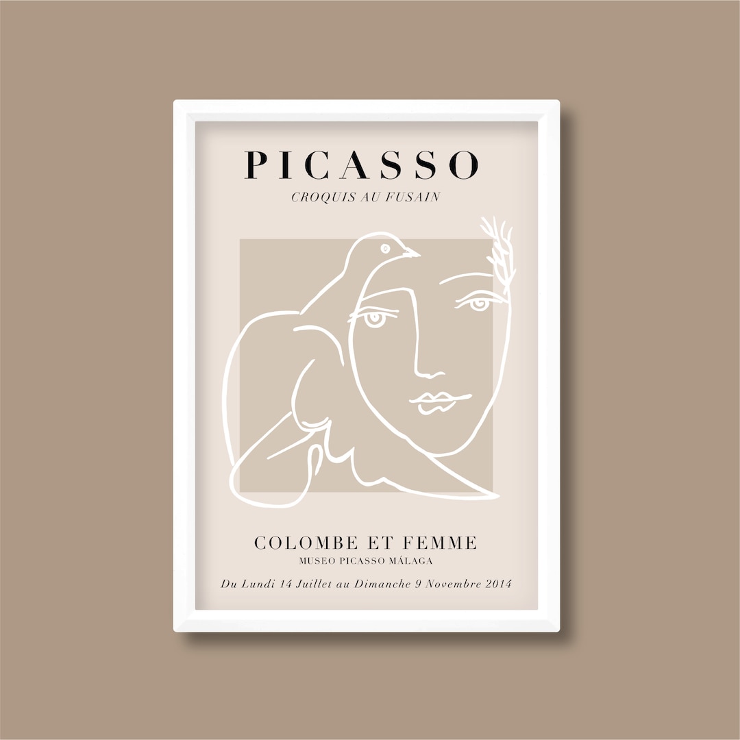 Pablo Picasso Inspired Exhibition Poster | Colombe Et Femme / Dove and ...
