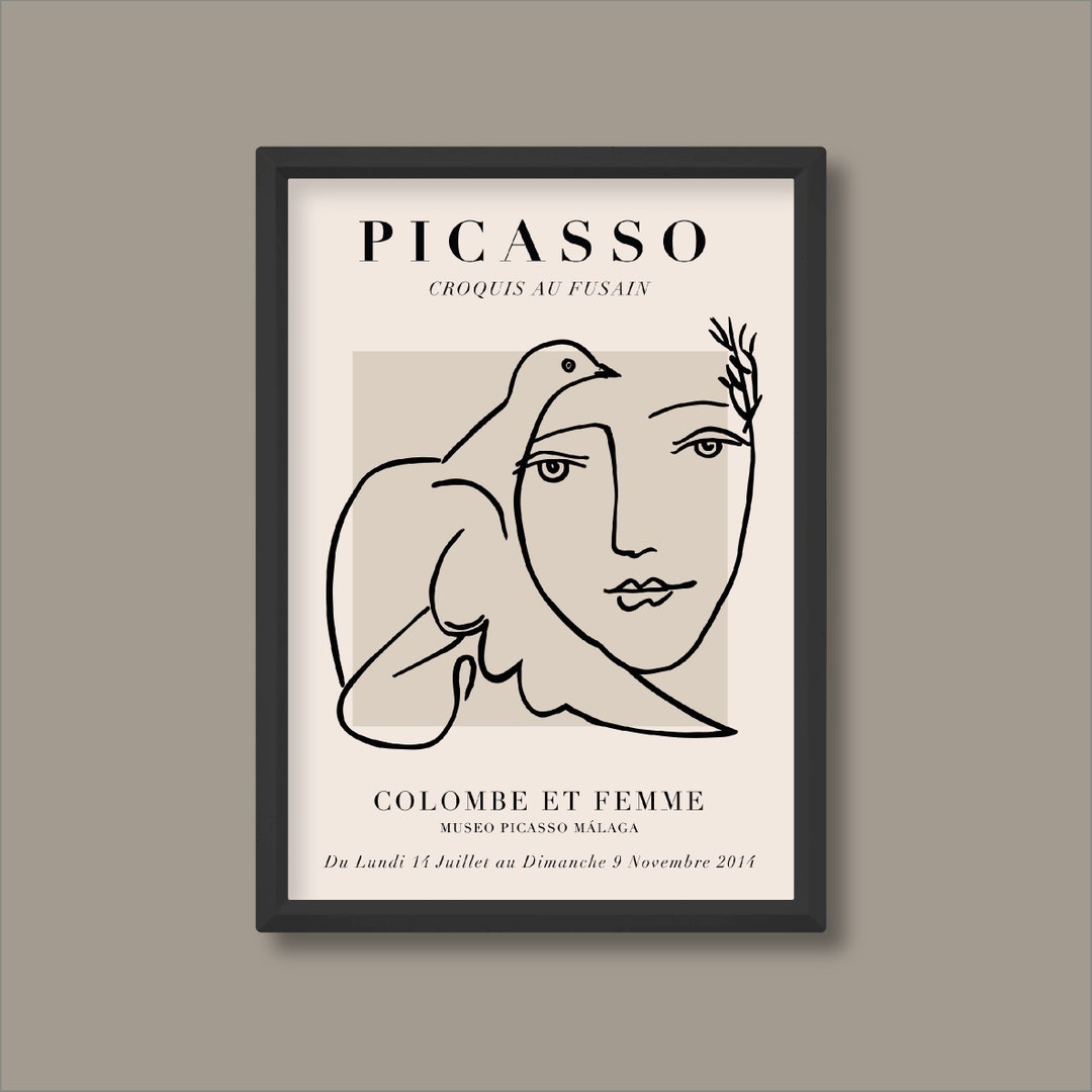 Pablo Picasso Inspired Exhibition Poster | Colombe Et Femme / Dove and ...