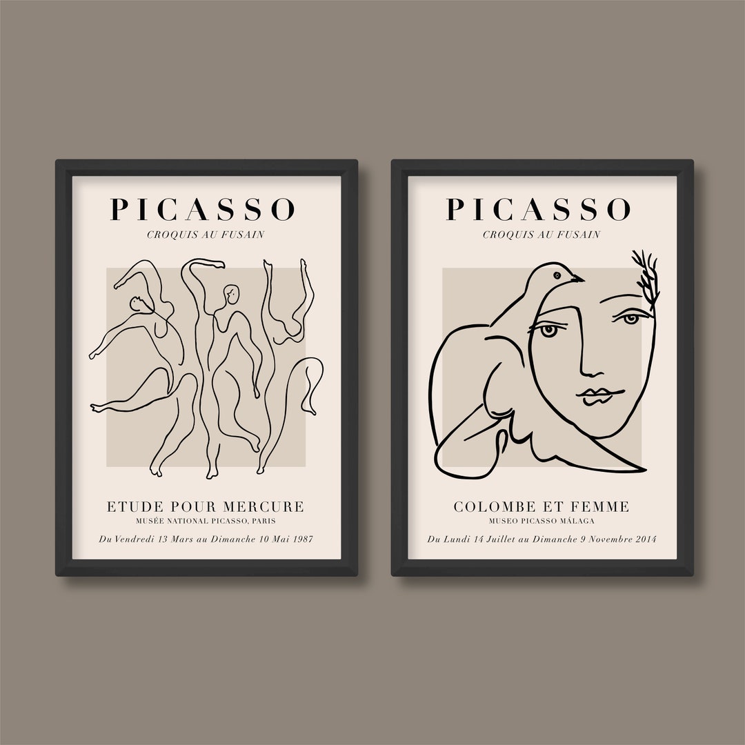 Pablo Picasso Inspired Exhibition Poster Print Set of 2 | Modern ...