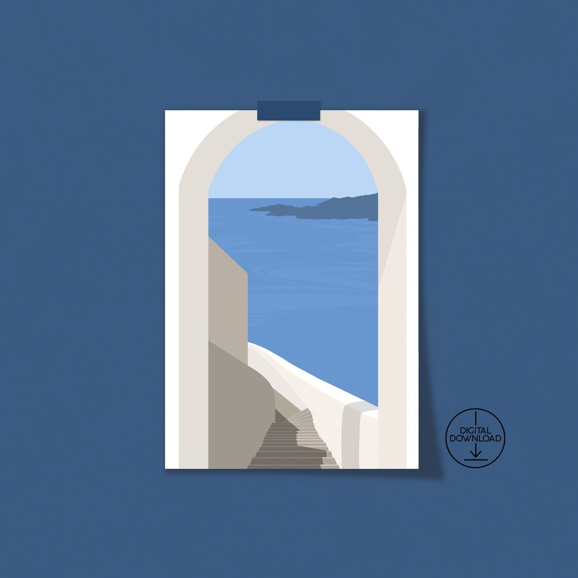 Santorini Greece Arch Print | Digital Download - Etsy UK