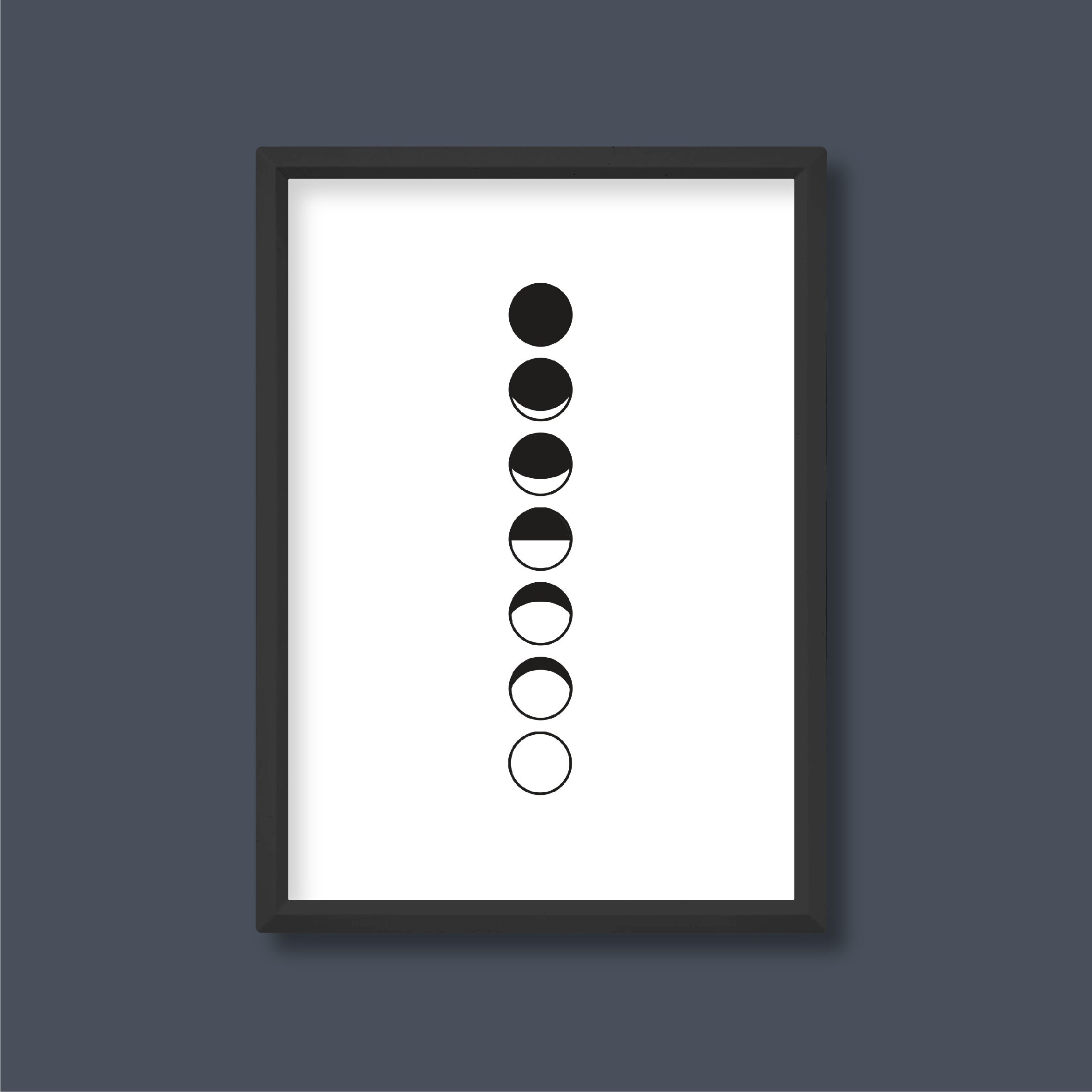 Moon Phases Outline Print | Available in Black or White | Boho Mid ...