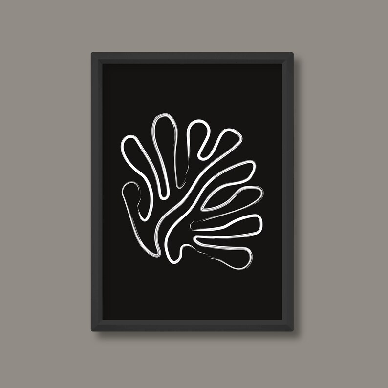 Abstract Matisse Single Line Art Print Set of 2 | Black and White ...