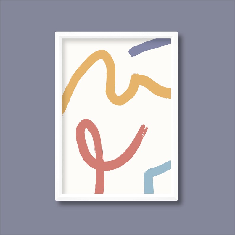 Abstract Bright Single Line Art Print Set of 3 Pastel - Etsy