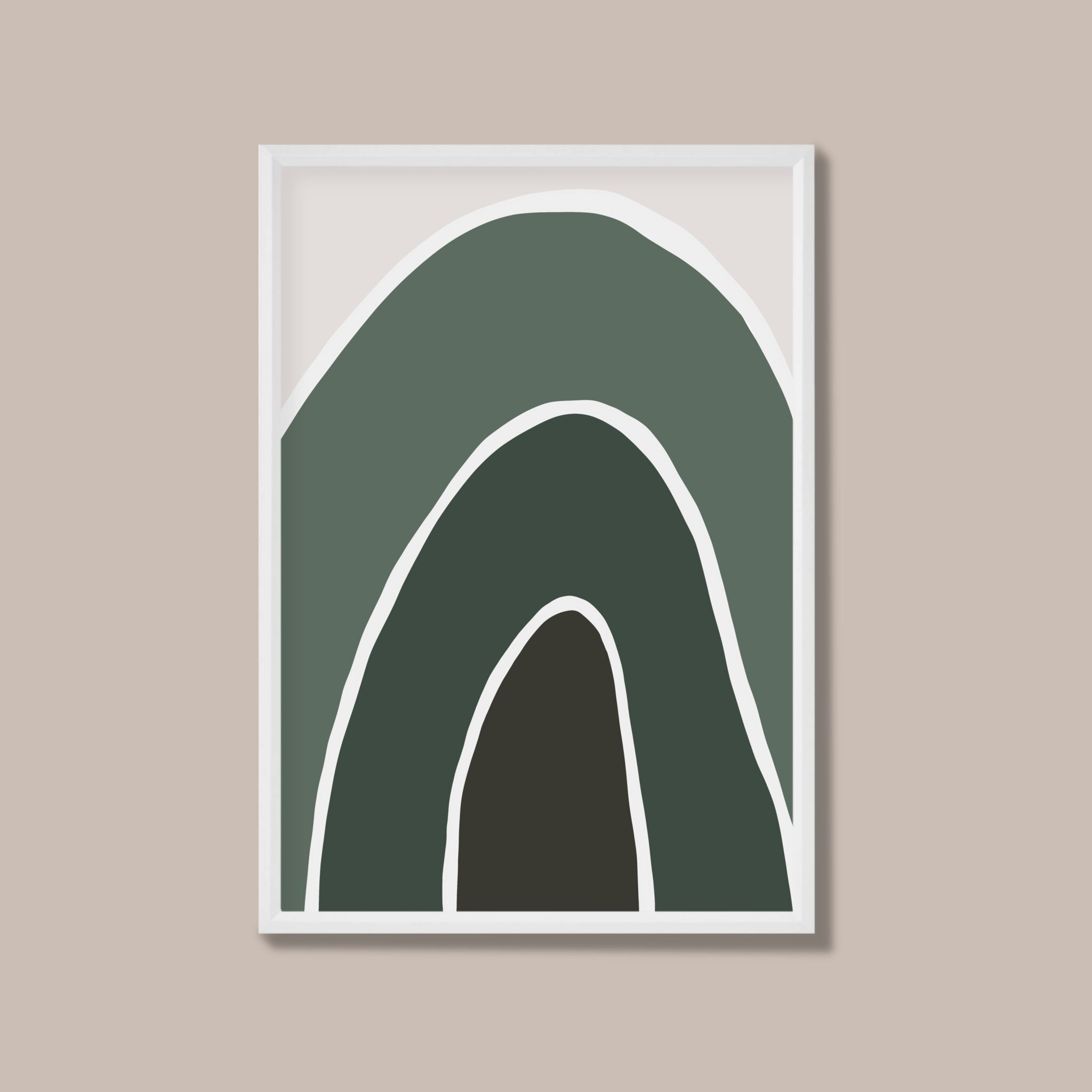 Abstract Minimalist Warm Earth Tone Rainbow Print Boho Mid - Etsy