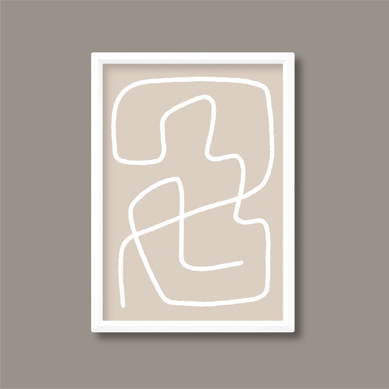 Abstract Neutral Tone Single Line Art Print Set of 3 - Etsy UK