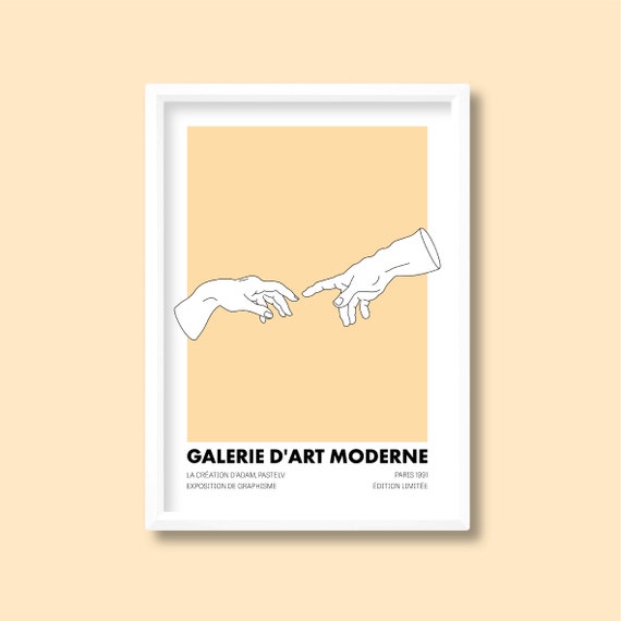 Michelangelo Inspired Modern Exhibition Poster the Creation | Etsy