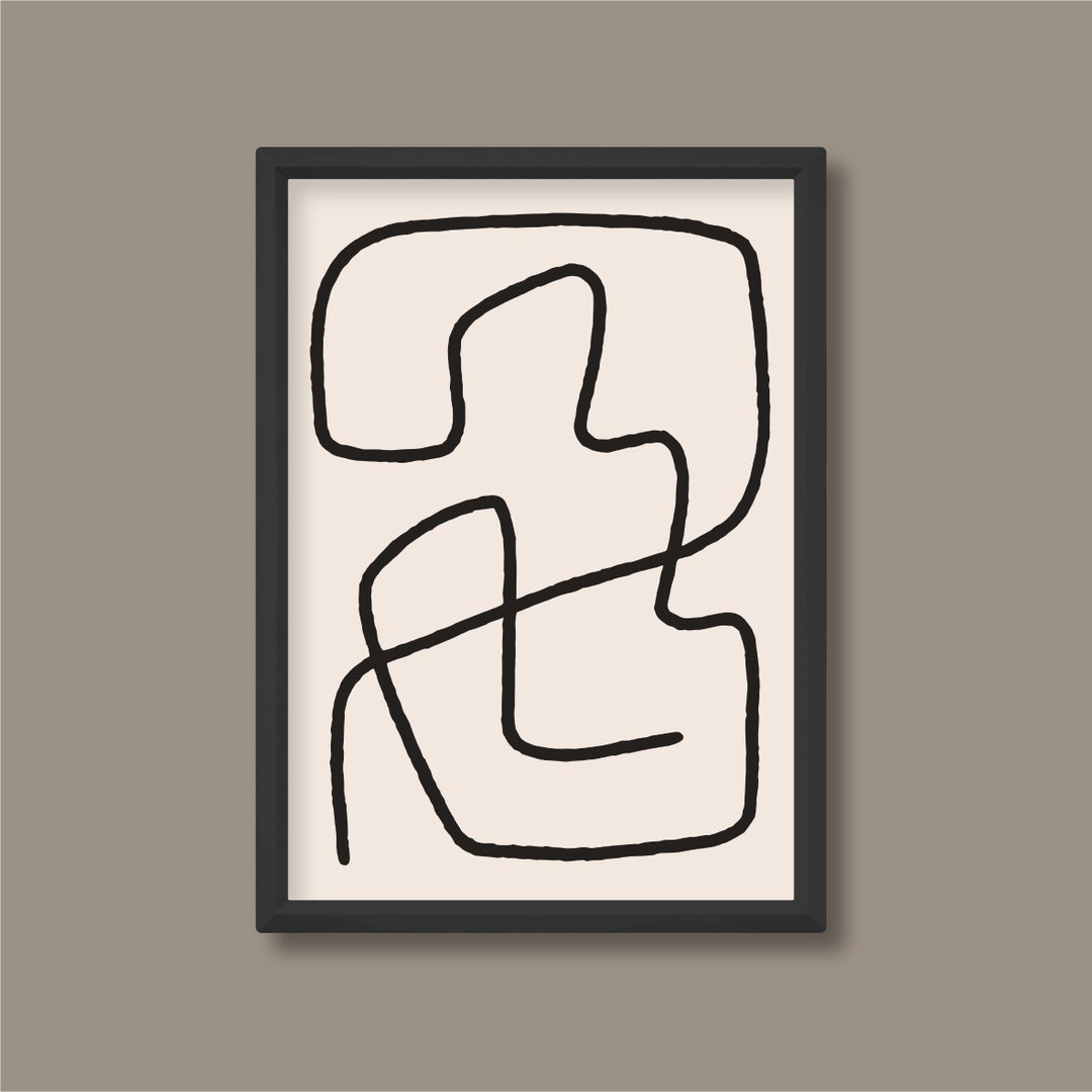 Abstract Neutral Tone Single Line Art | Scandinavian Contemporary Boho ...
