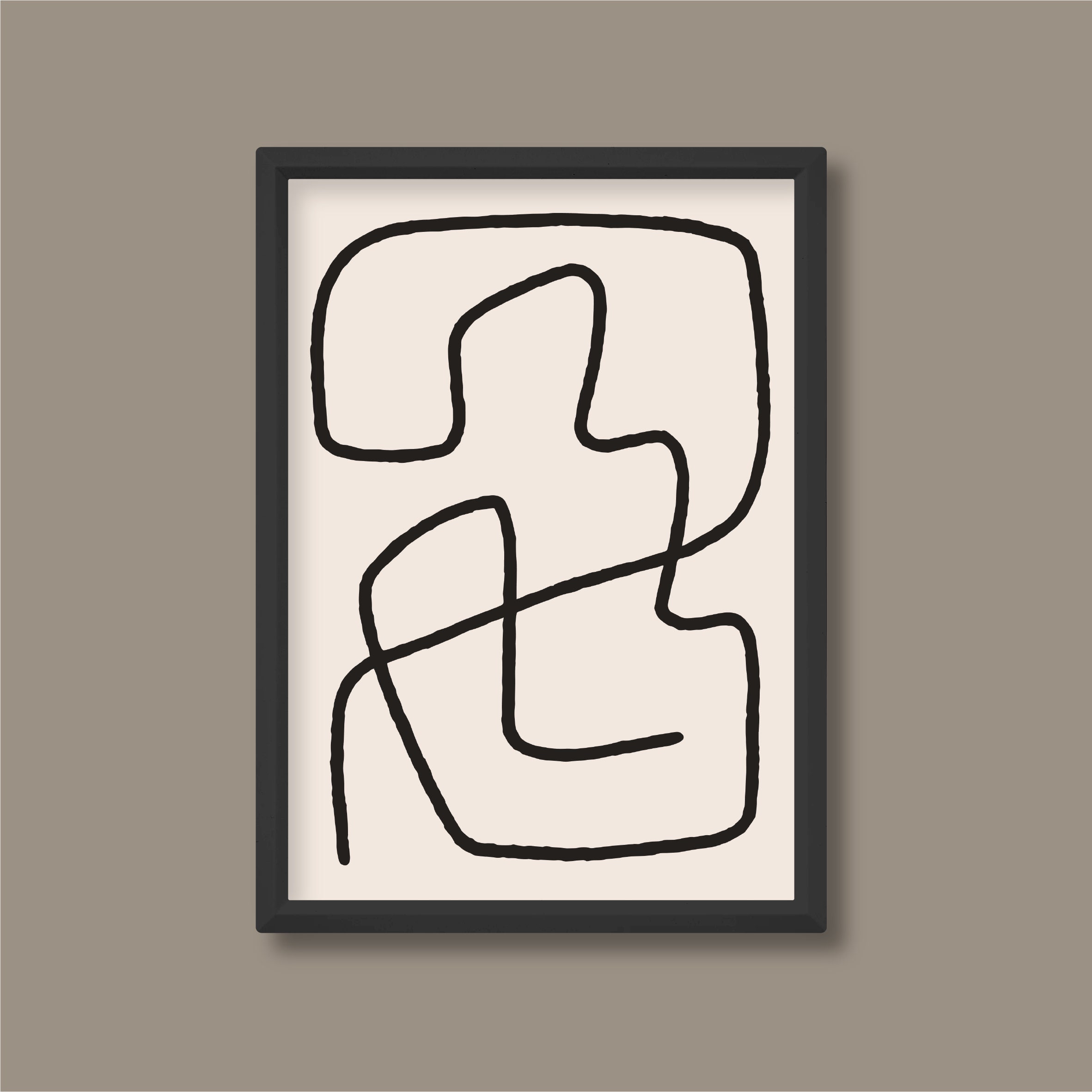Abstract Neutral Tone Single Line Art Scandinavian - Etsy UK