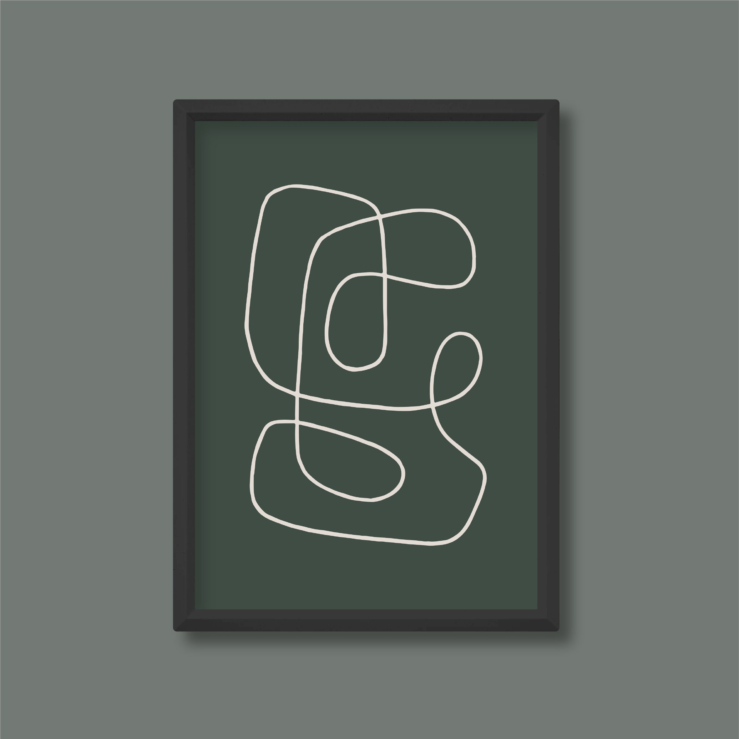 Abstract Green Earthy Tone Single Line Art Print Set of 3 - Etsy