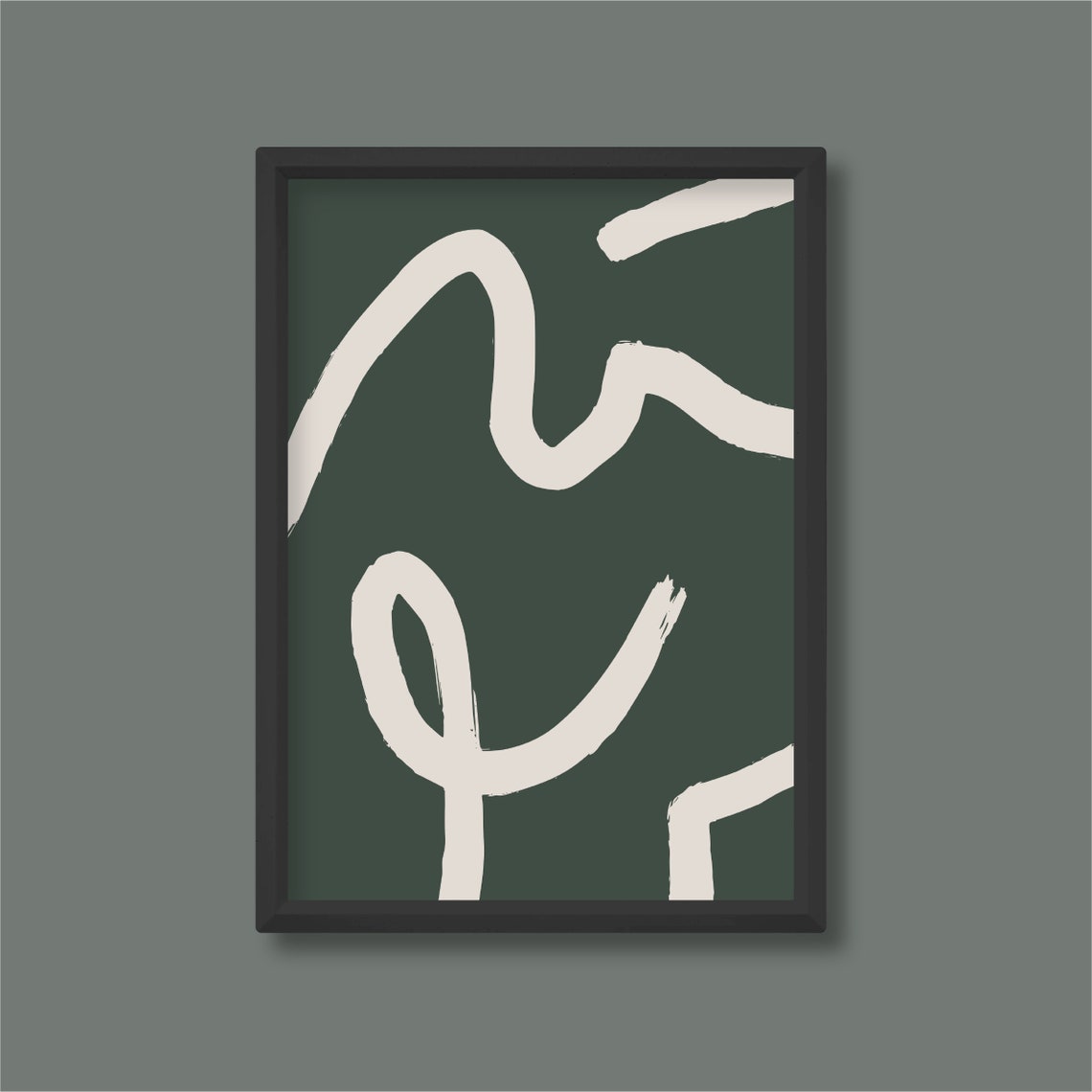 Abstract Green Earthy Tone Single Line Art Print Set of 3 - Etsy