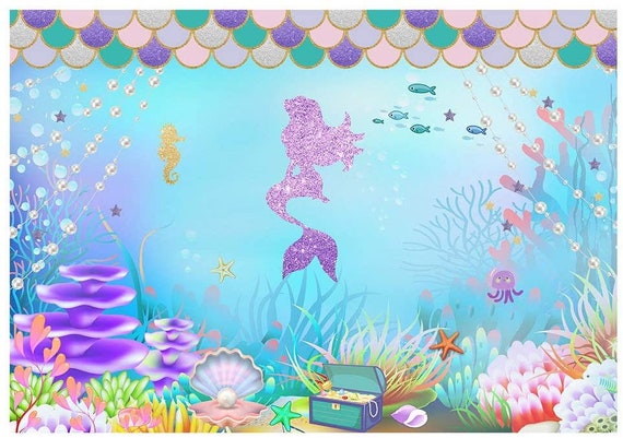 Mermaid Party Photo Backdrop Under the Sea Party Decorations - Etsy