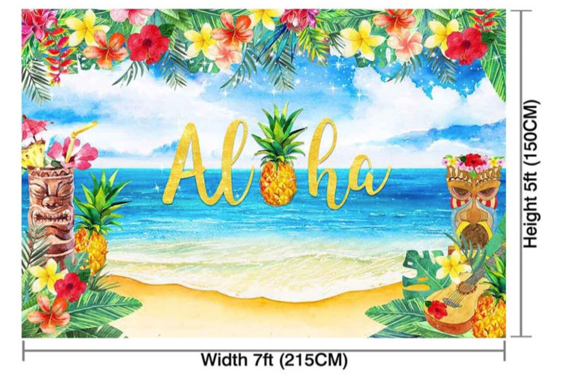 Tropical Party Hawaiian Aloha Photo Backdrop Hawaiian Party - Etsy