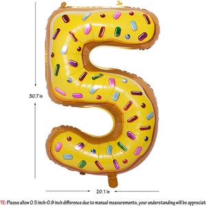 Donut Party Balloon Large Number 5 Donut Ice Cream Birthday - Etsy