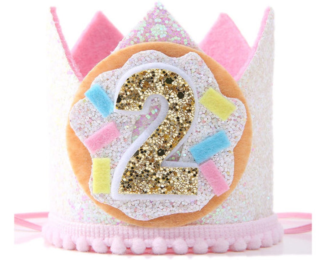 Donut Party Hat Crown 2nd Birthday Donut Ice Cream Birthday Party ...