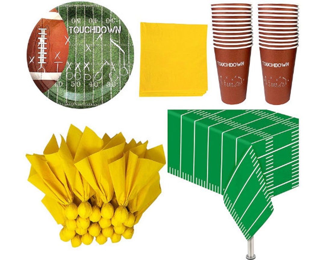 Football Party Tableware Decor Set Sports Decor Football Field Football ...