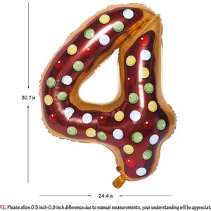 Donut Party Balloon Large Number 4 Donut Ice Cream Birthday - Etsy