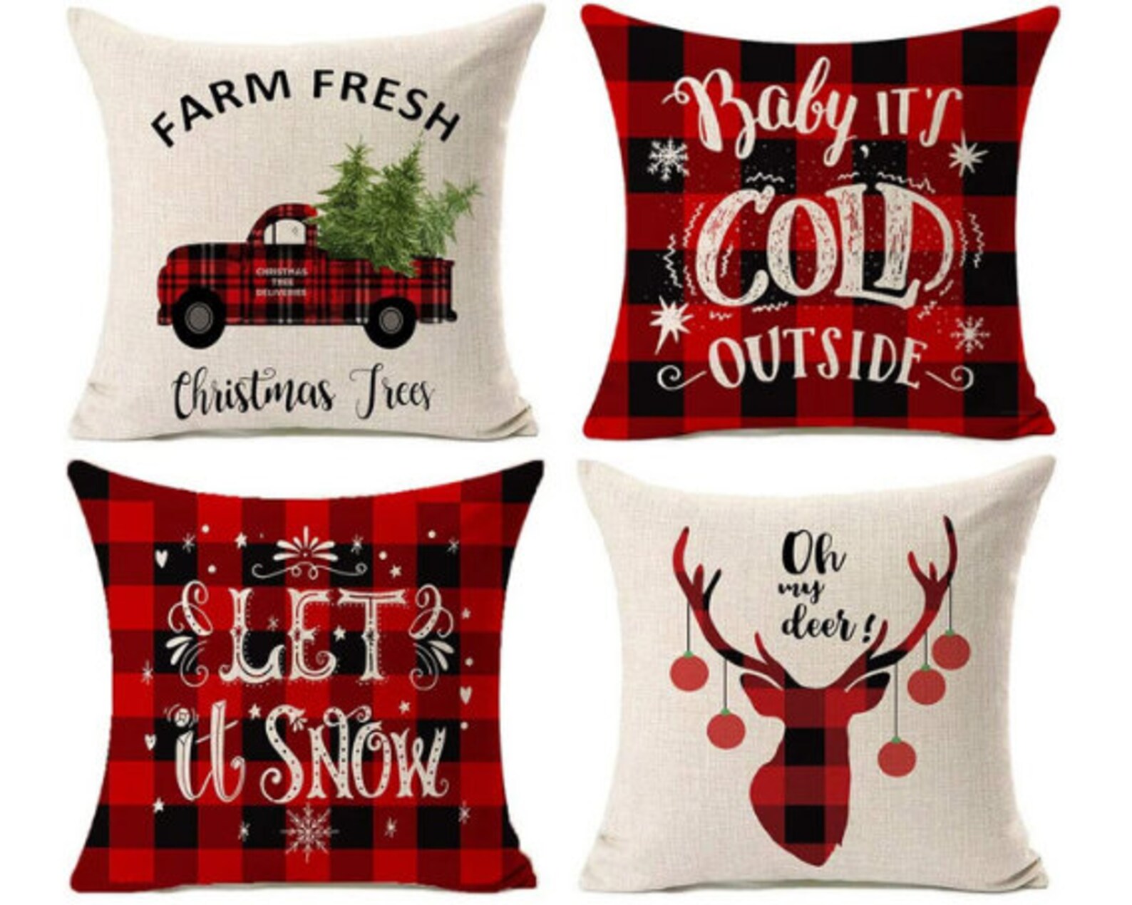 Christmas Pillow Covers Christmas Decorations Holiday Decor - Etsy