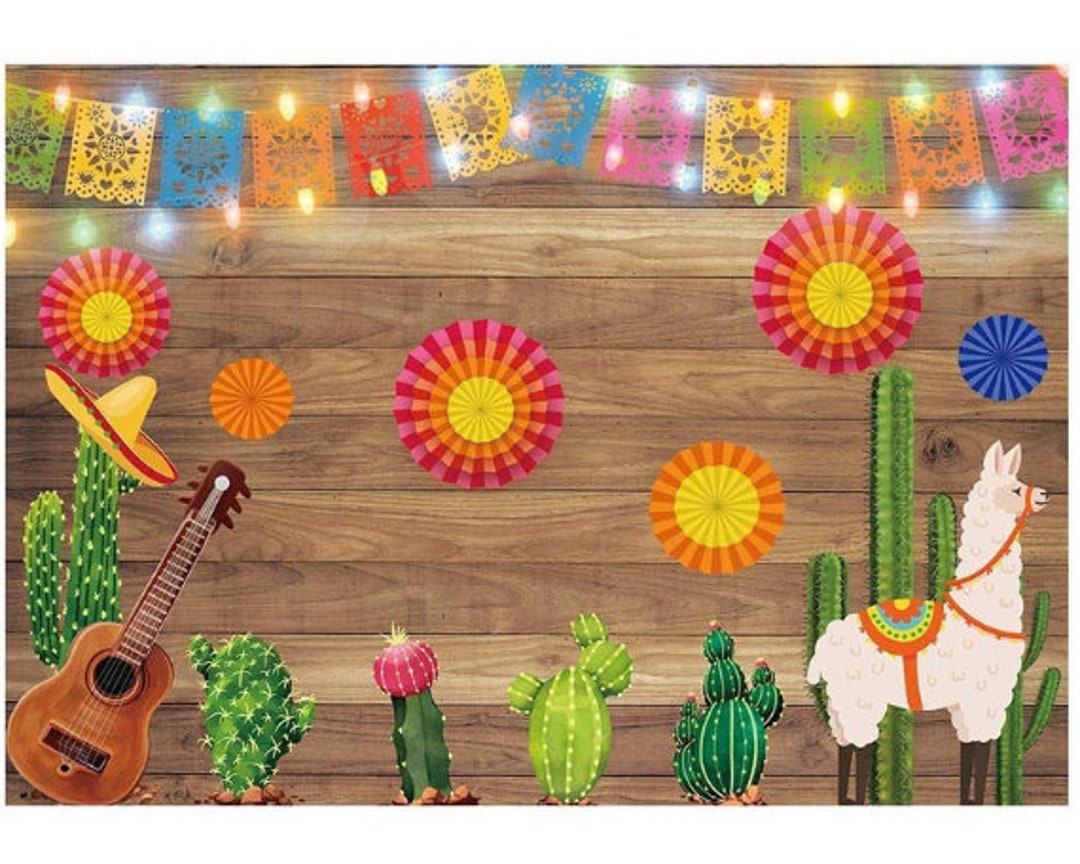 Fiesta Party Photo Backdrop Scene Fiesta Party Decor Fiesta Birthday ...