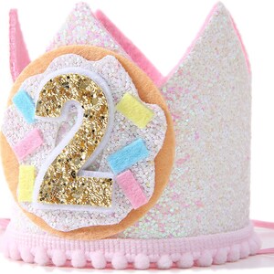 Donut Party Hat Crown 2nd Birthday Donut Ice Cream Birthday Party ...