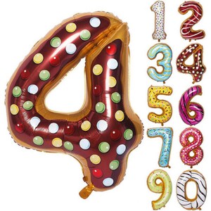 Donut Party Balloon Large Number 4 Donut Ice Cream Birthday - Etsy