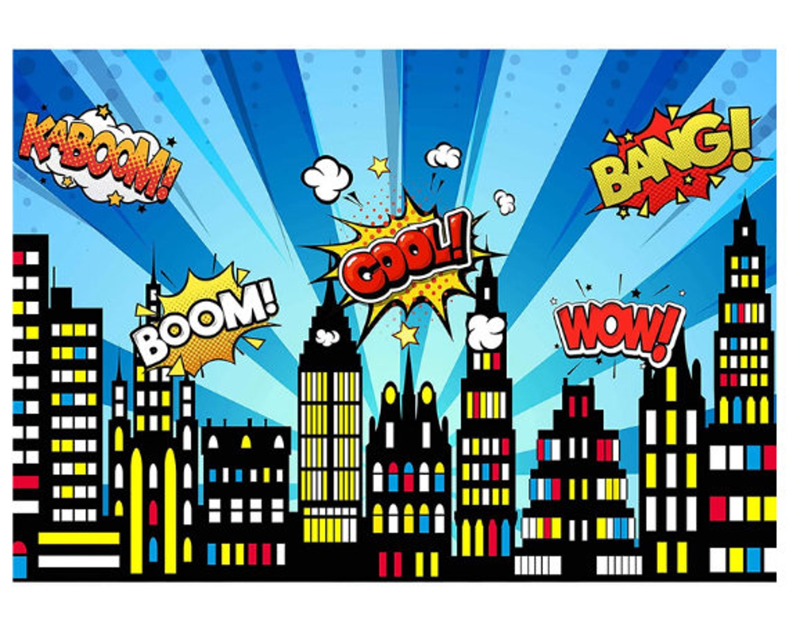 Superhero Photo Backdrop Superhero Birthday Superhero Party - Etsy
