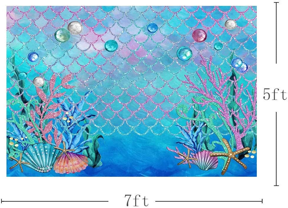 Mermaid Party Banner Photo Backdrop Under the Sea Party - Etsy
