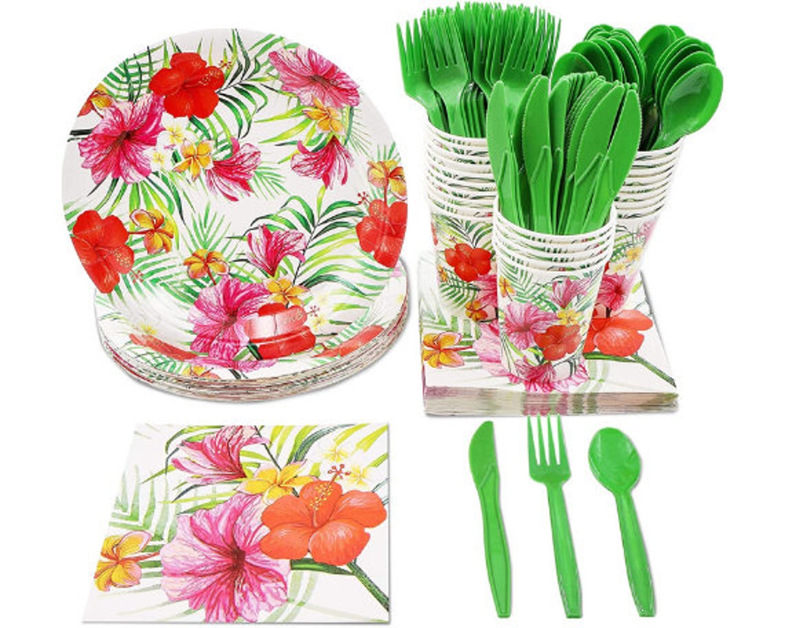 Tropical Party Hawaiian Dinnerware Set Hawaiian Party | Etsy