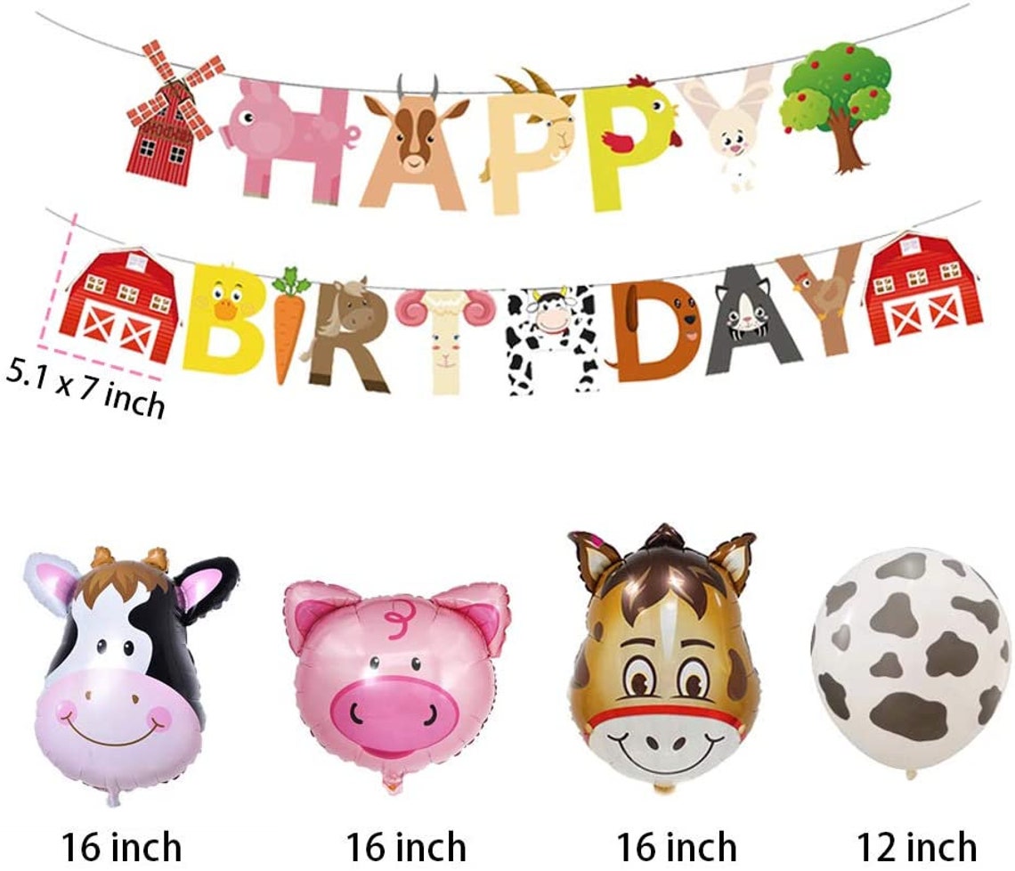 Farm Animals Birthday Decor Set Birthday 1st Birthday | Etsy