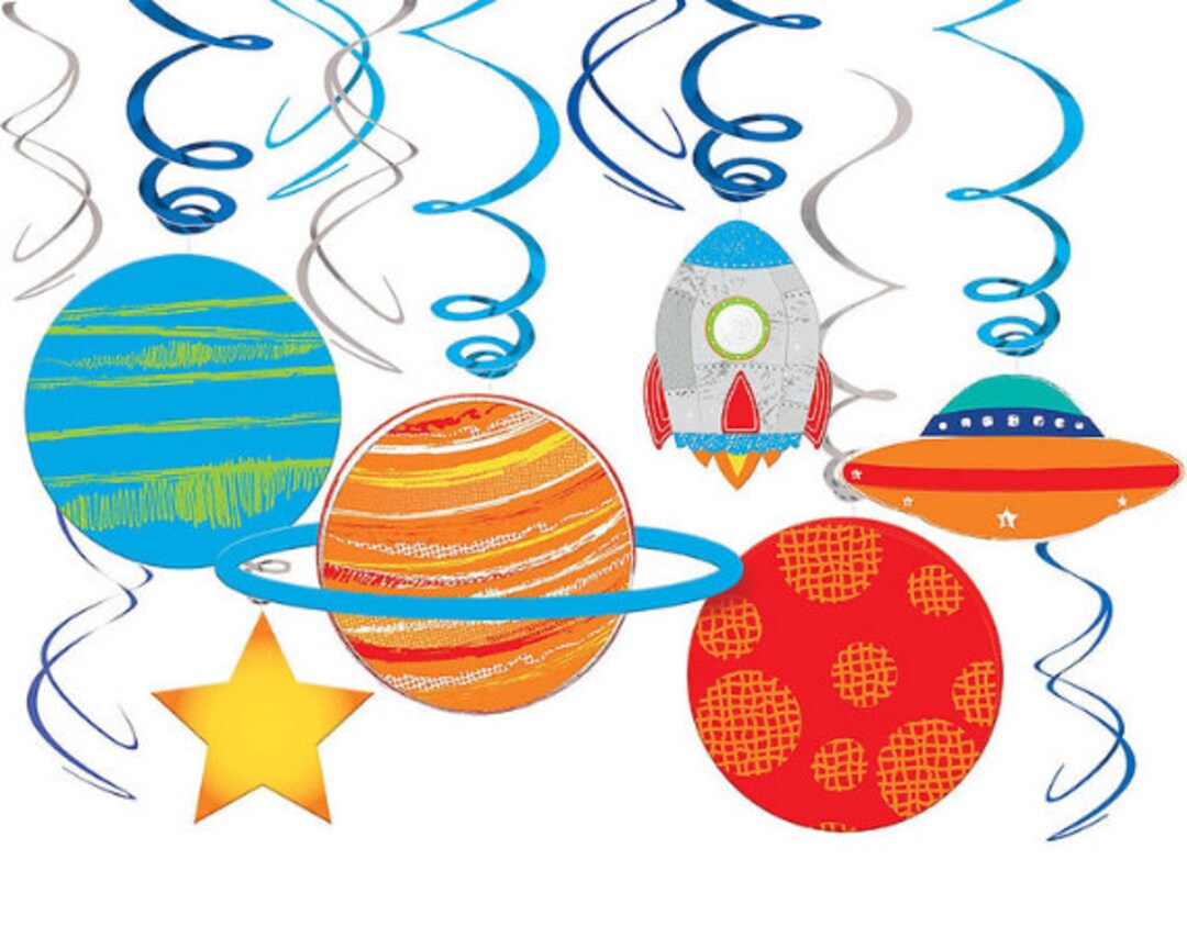 Space Party Hanging Swirls Galaxy Decor Space Decor Astronaut - Etsy