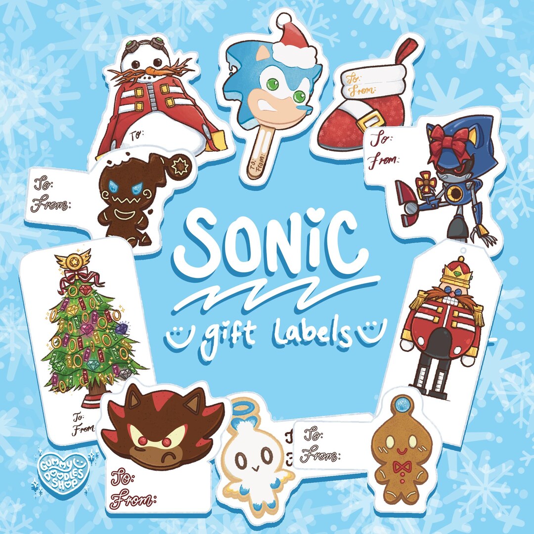 PRINTABLE Sonic Inspired Gift Label Stickers - Etsy Canada