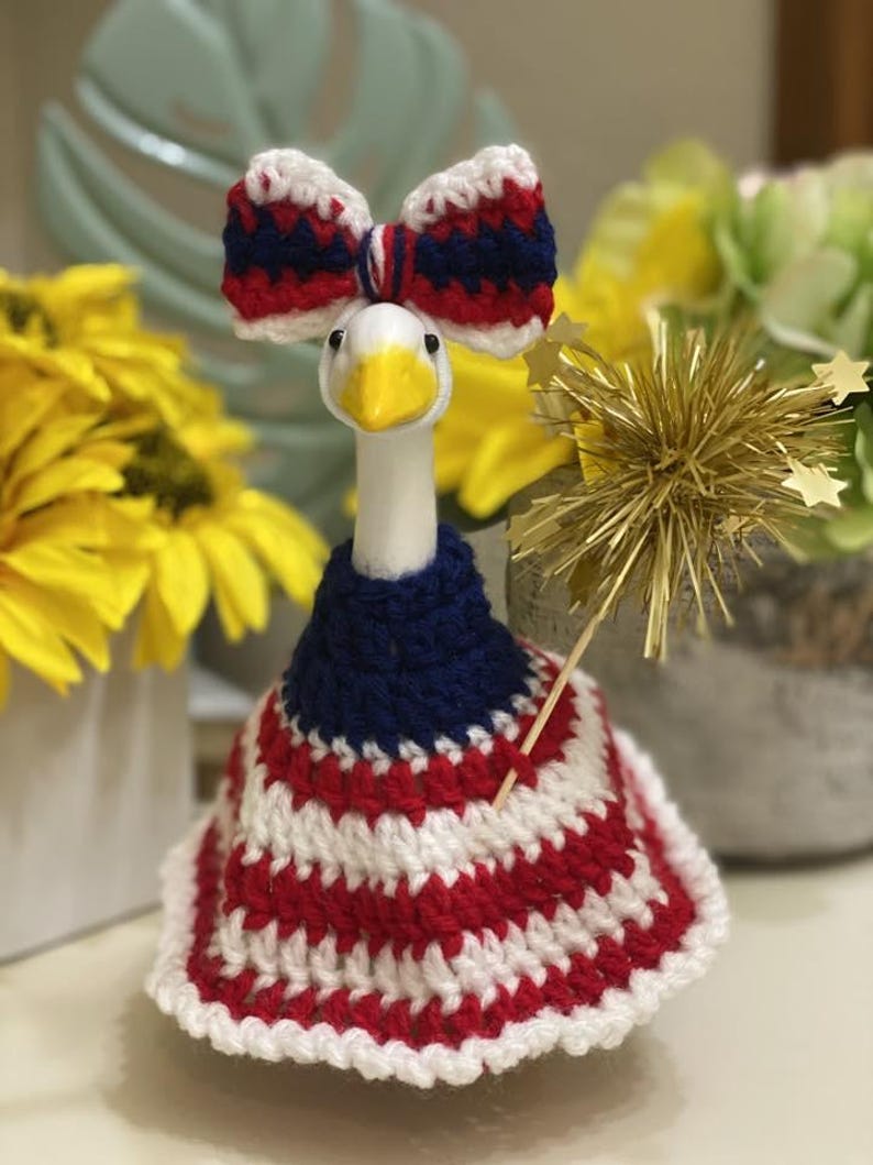 Crochet Pattern for 7” Desk Goose Dress | 4th of July and Memorial Day ...