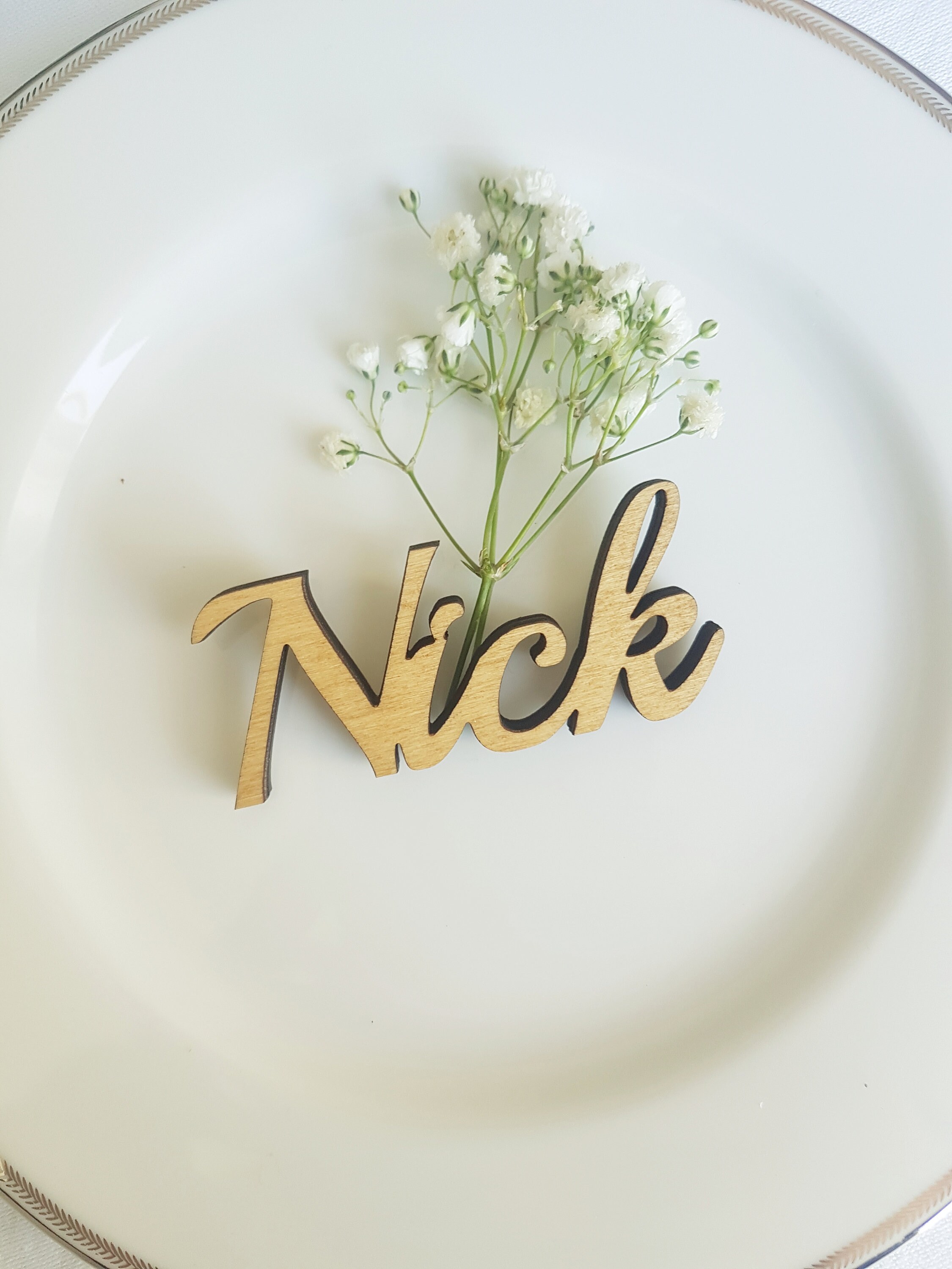 Personalised Wooden Name Place Cards Personalised Wedding - Etsy UK