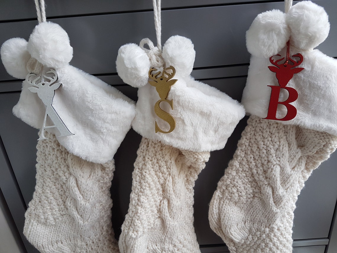 Wooden initials for Christmas Stocking Personalised Christmas | Etsy
