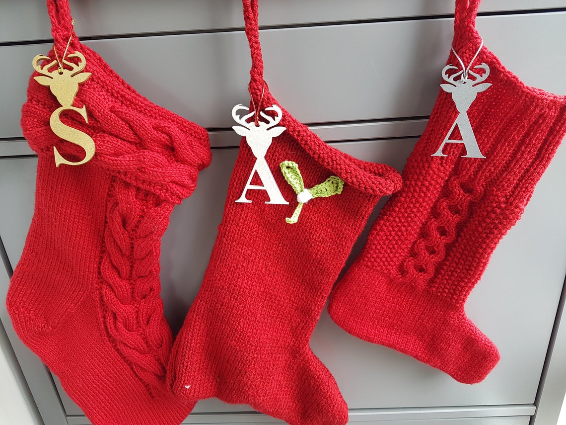 Wooden initials for Christmas Stocking Personalised Christmas | Etsy